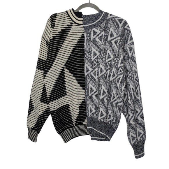 Vintage | Sweaters | Vintage Custom Cut Sew Sweater Black White ...